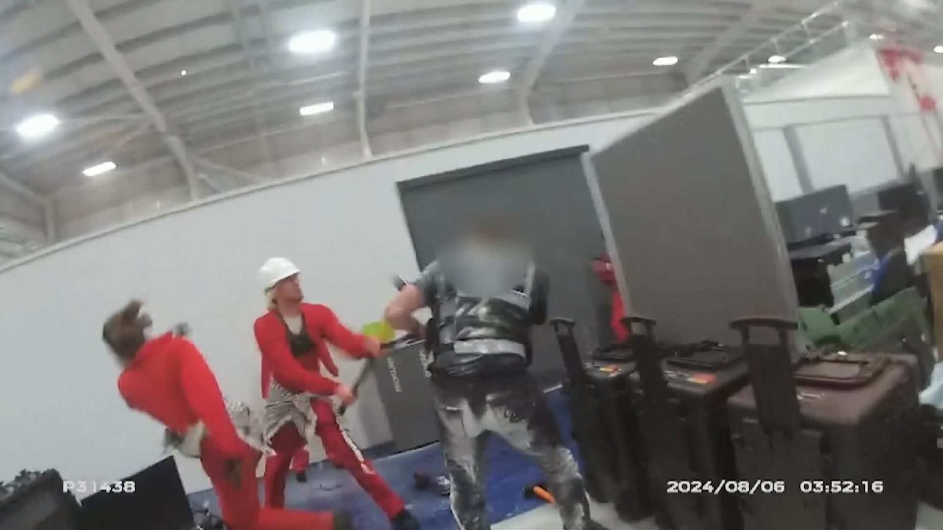 Bodycam footage of alleged sledgehammer attack on police shown at trial ...